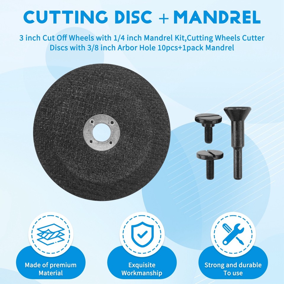 3 inch Cut Off Wheels with 1/4 inch Mandrel Kit,Cutting Wheels Cutter ...