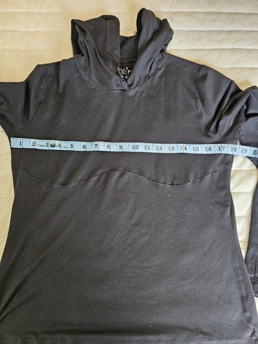 ALO Yoga Alosoft Hooded Long Sleeve Runner Large Pullover Stretch Black ...