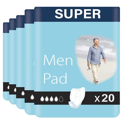 100 x Incontinence Pads Men with Adhesive Strip | Pads for Men | eBay UK