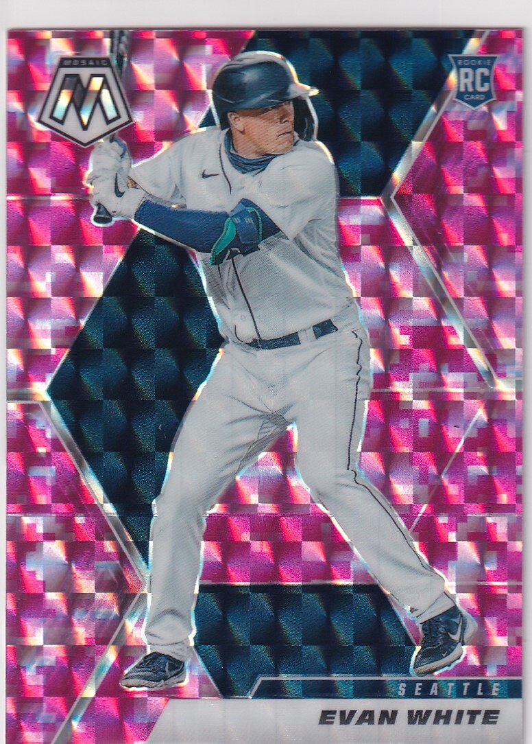2021 MOSAIC PRIZMS PINK RC EVAN WHITE SEATTLE MARINERS ROOKIE PARALLELS S7647 | eBay