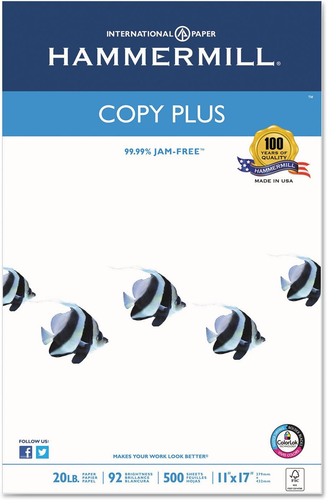 105023 Copy plus Copy Paper, 92 Brightness, 20Lb, 11 X 17, White, 500 ...