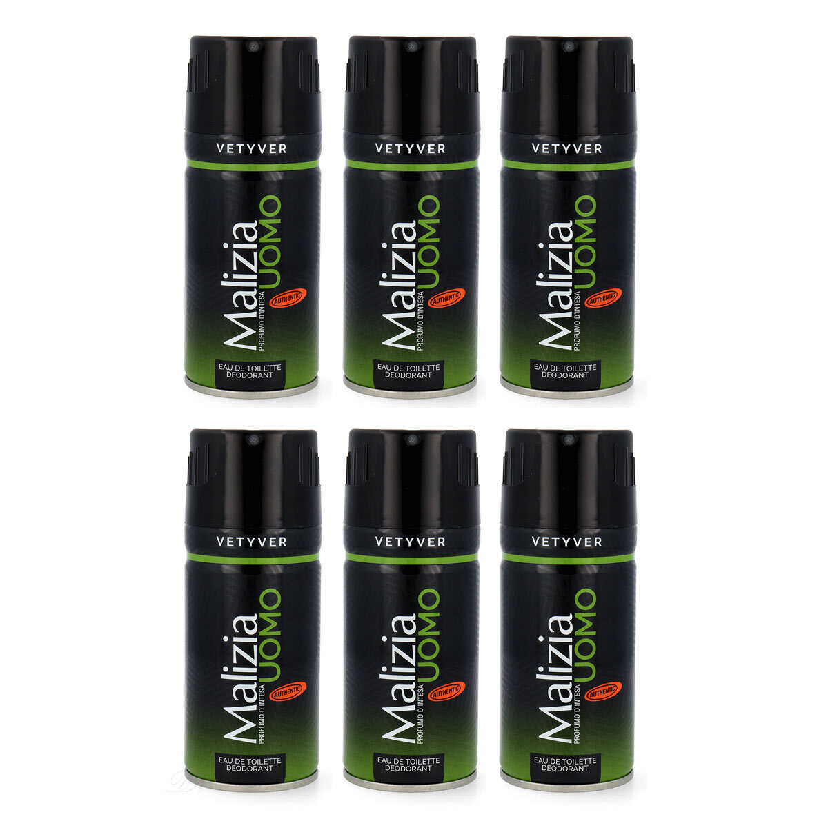 Malizia Uomo Deo Vetyver 6x 150 ml the green Vetiver Body Deodorant ...