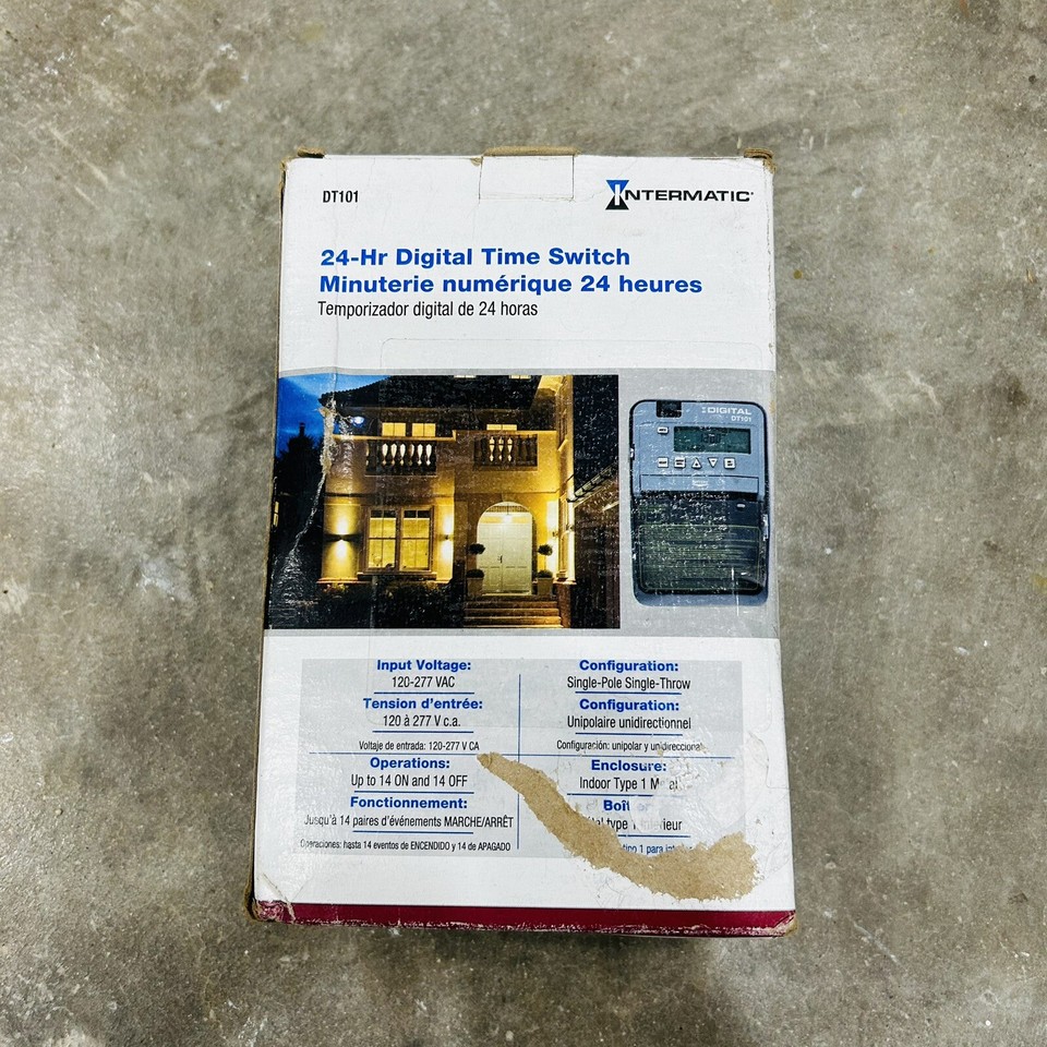 Intermatic DT Series 1-Circuit 20 Amp 24 Hour Surface Mount Timer DT101 ...