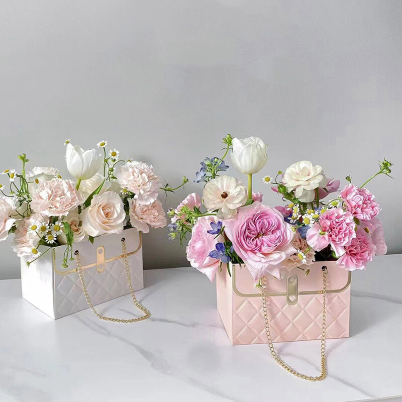 Flower Packaging Boxes Rose Flower Paper Basket Wrapping Bag Flowers ...