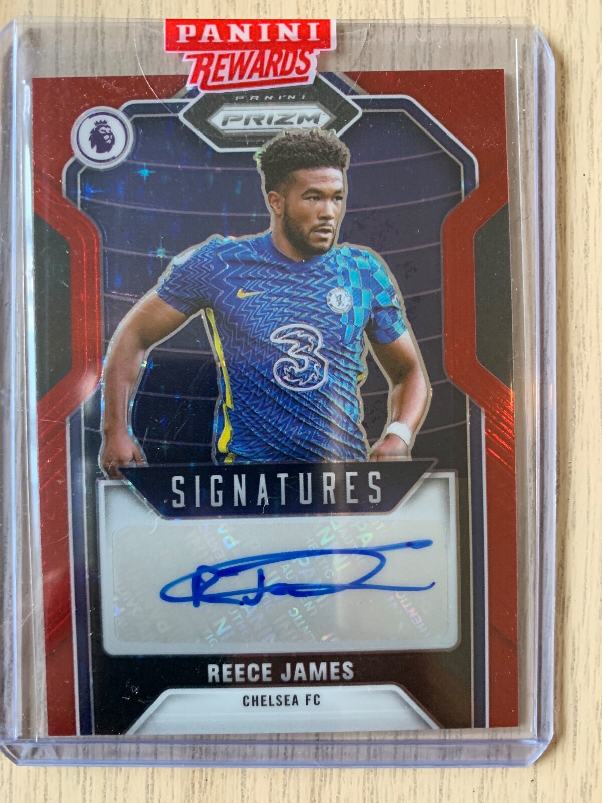 2021-22 Panini Prizm EPL red auto REECE JAMES! Chelsea | eBay