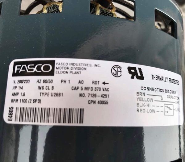 Motor 1/4 HP Dual Blower Fasco 7126- 4251 for sale online | eBay