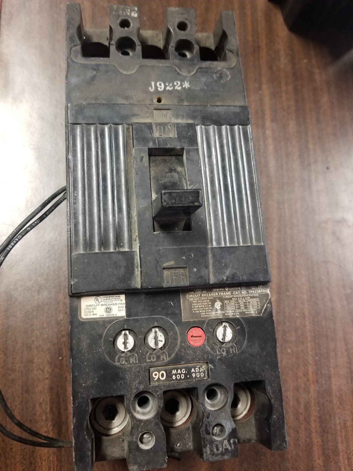 GE TFK236F000 Circuit Breaker, 3 Pole 225 Amp 600 Vac #18JS-1089-X14 | eBay