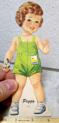 vintage Paper doll cardboard figure Peggy, 7 inch tall, nice ...
