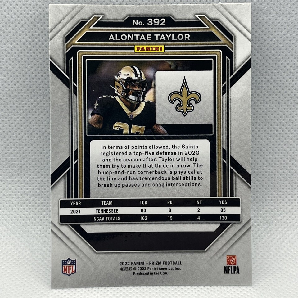 2022 Panini Prizm Alontae Taylor Base Rookie New Orleans Saints RC | eBay