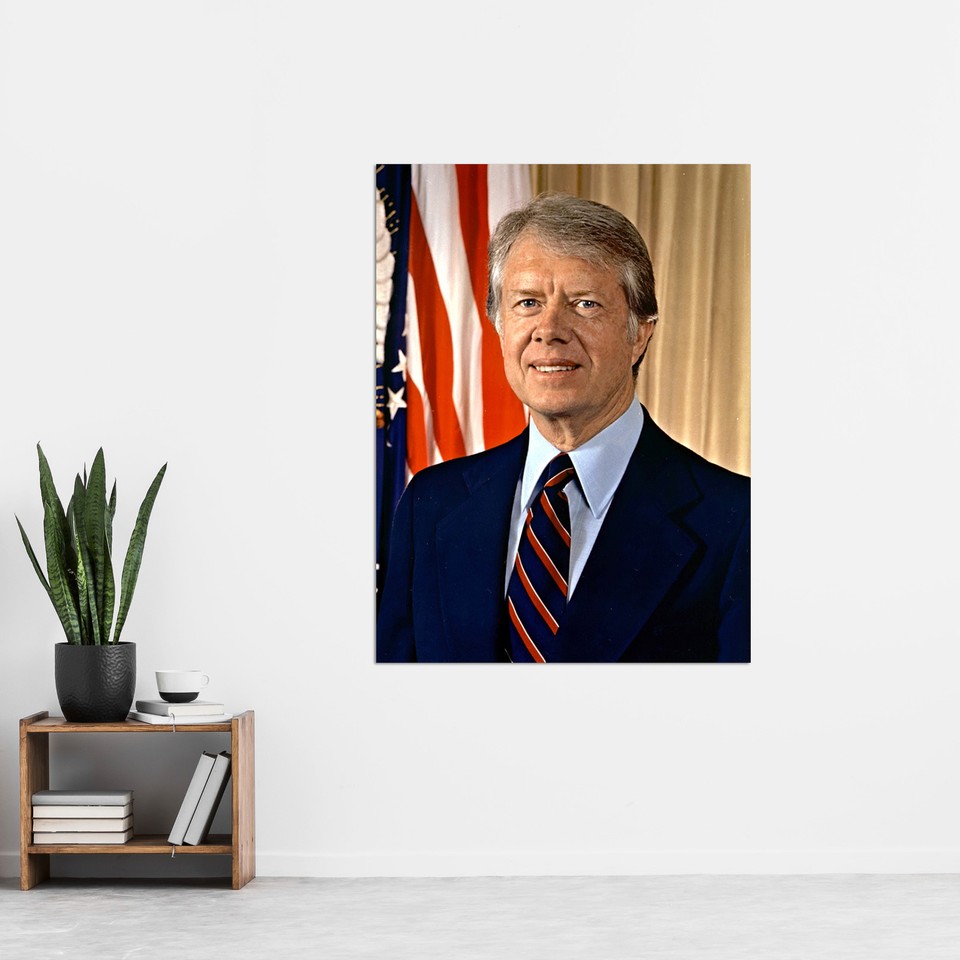 39th US President Jimmy Carter Official Portrait Photo Huge Art Poster ...