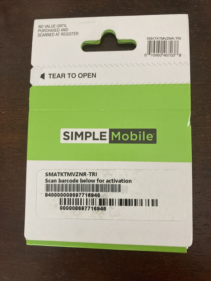 Simple Mobile Prepaid Data Triple Cut SIM | eBay