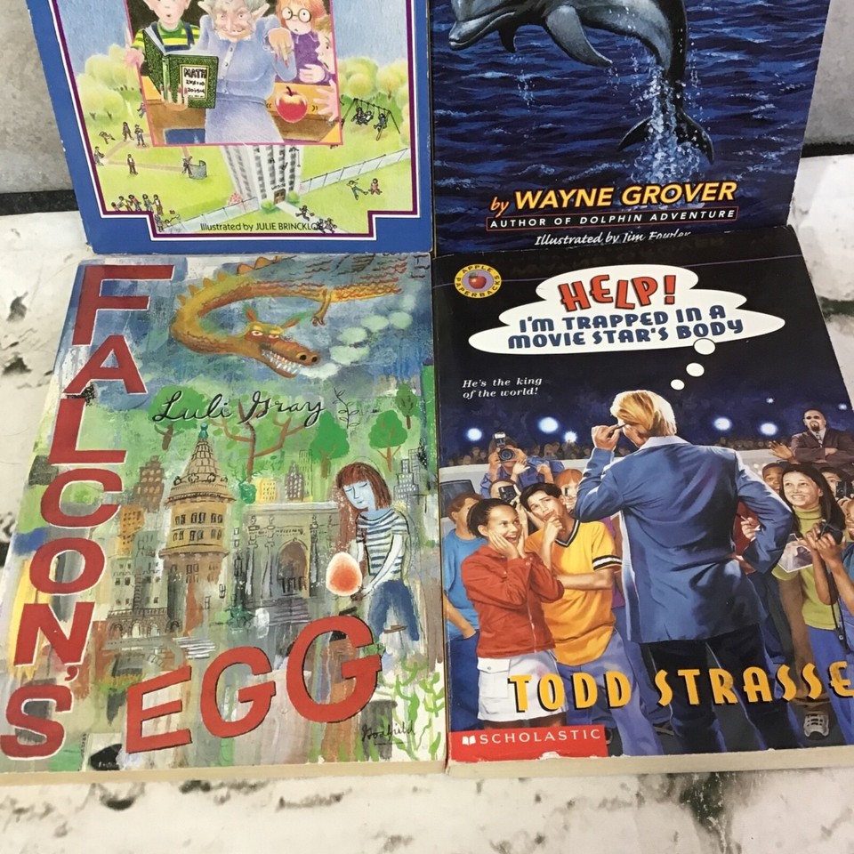 Vintage 90's Chapter Books Lot Of 4 Fiction Reading Falcons Egg Dolphin ...