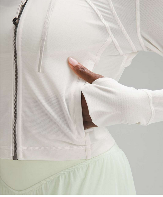 New Lululemon Mesh Hooded Cropped Define Jacket Size 8 Bone Color ...