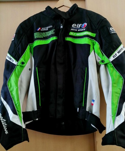 ELF Black Leather Biker Jacket Men L Size Used | eBay