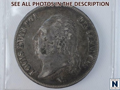 NobleSpirit Desirable 1825 France Silver 5 Francs Louis XVIII XF | eBay