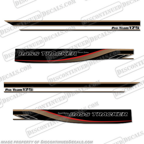 Fits Bass Tracker Pro Team 175 Decals - Black / Gold / Red | eBay