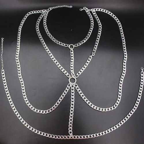 Sexy Women Harness bikini Metal Bra Chest Multilayer Body Chain Beach ...