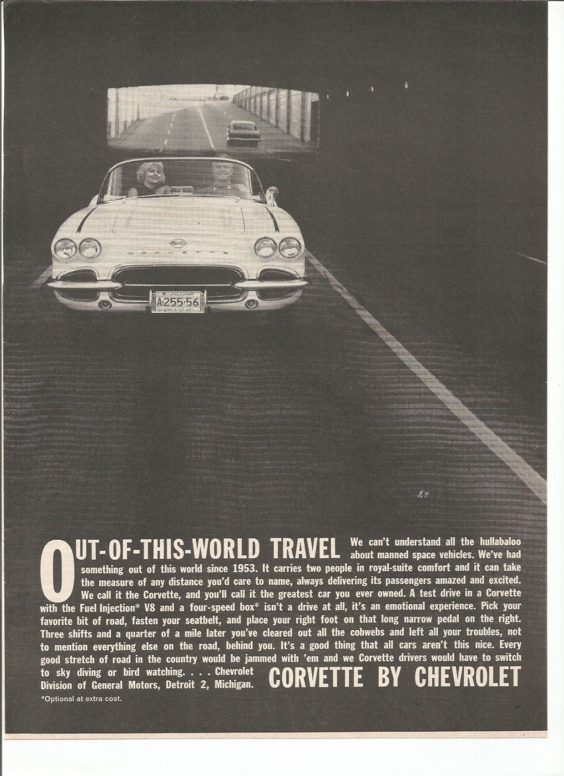 Original 1962 Chevrolet Corvette vintage print ad: "Out of this world ...