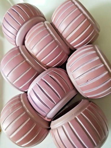 Wood Lavender Pink Round Ribbed Wooden Napkin Rings - Set of 8 | eBay ...