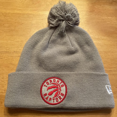New Era NBA Toronto Raptors Red/Gray Knit Adult Pom Beanie Stocking Cap ...