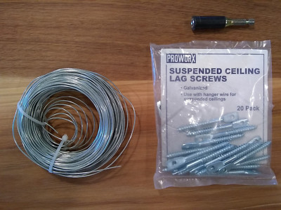 Suspended ceiling hardware accessories, hanging wire, lag screws, lag ...