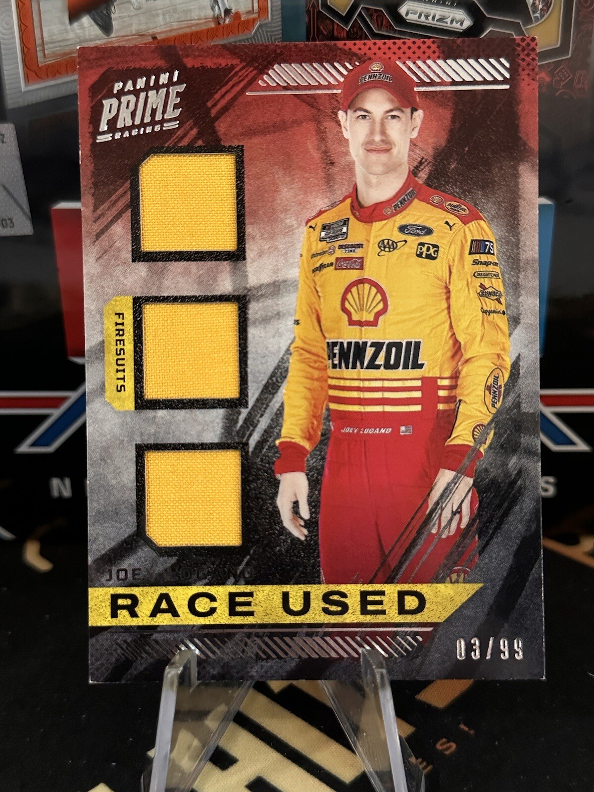 2023 Joey Logano Panini Prime Racing Race Used Triple Firesuits Patch 3 ...