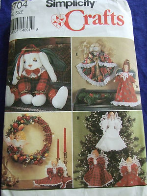CHRISTMAS UNCUT SIMPLICITY #8704 SEWING PATTERN ANGELS/WREATH/BUNNY | eBay