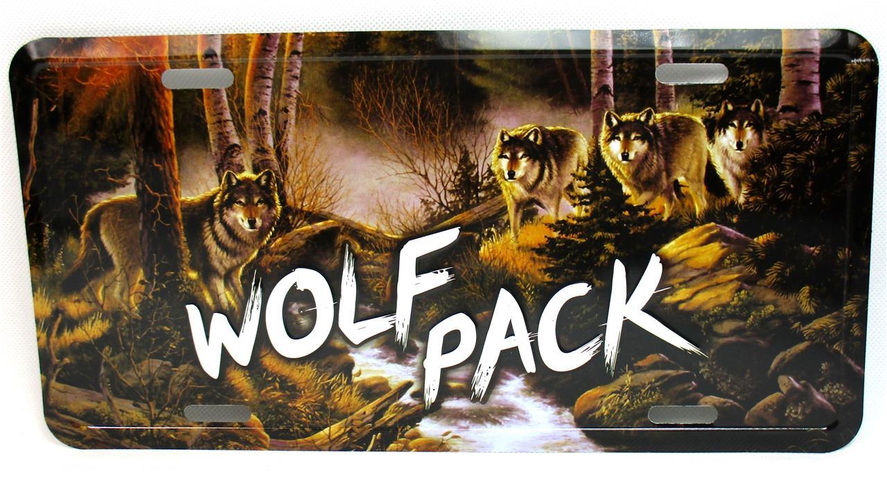 Wolf Pack Car Truck Auto Tag Novelty Metal License Plate Wolves Wall ...