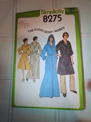 8275 Vintage Simplicity SEWING Pattern Misses Mens Everybody Hooded ...