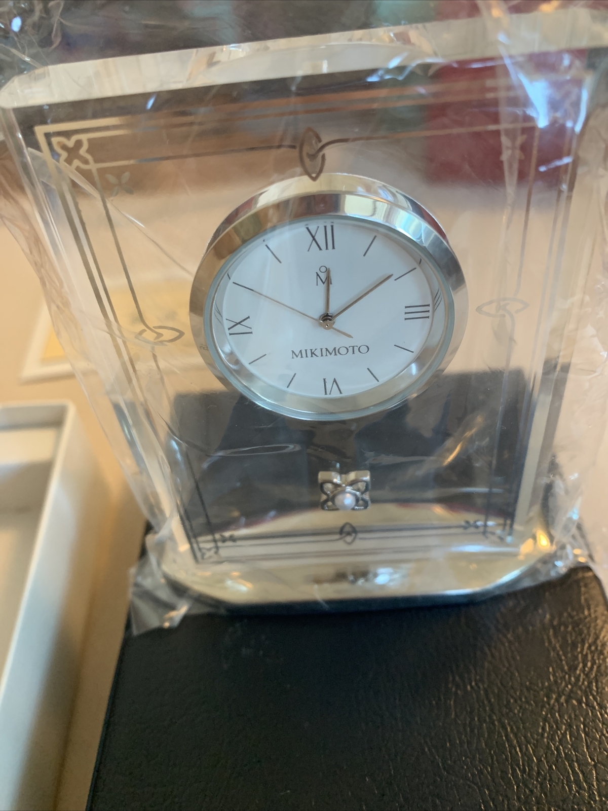Mikimoto Silver Desk Clock | eBay