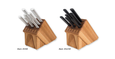 Rada Cutlery Oak Block Set G258 - 7 Black Handle Knives + 6 Steak ...