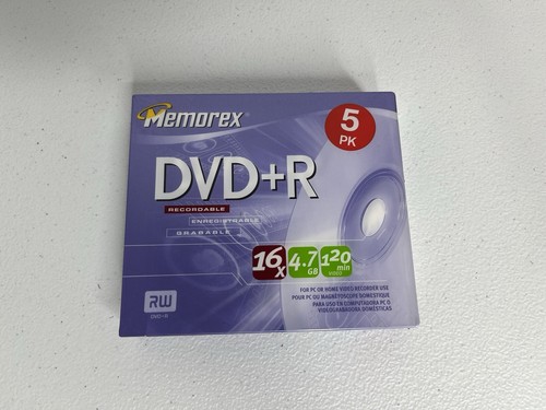 5 Memorex DVD+R 16X 4.7GB Recordable 120 Min New / Sealed | eBay
