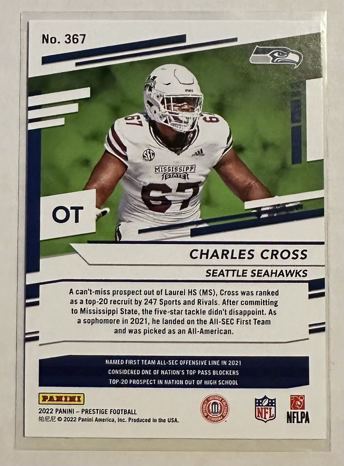 2022 Panini Prestige Charles Cross RC Seattle Seahawks Mississippi ...
