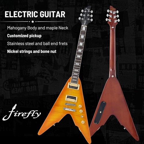 Firefly V guitar- Honeyburst-new LUTHIER SET UP w/extras Beautiful- | eBay