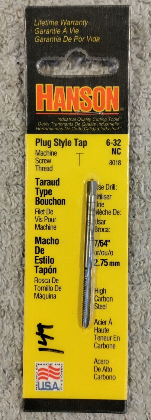 Hanson Tap 6-32NC 8018 7/64"(2.75mm) Made In USA | eBay