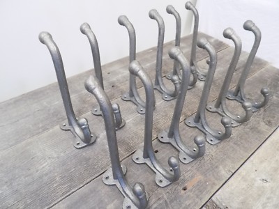 12 LARGE HARNESS HOOKS RACK COAT HAT WALL CAST IRON BARN HEAVY DUTY 7 1 ...
