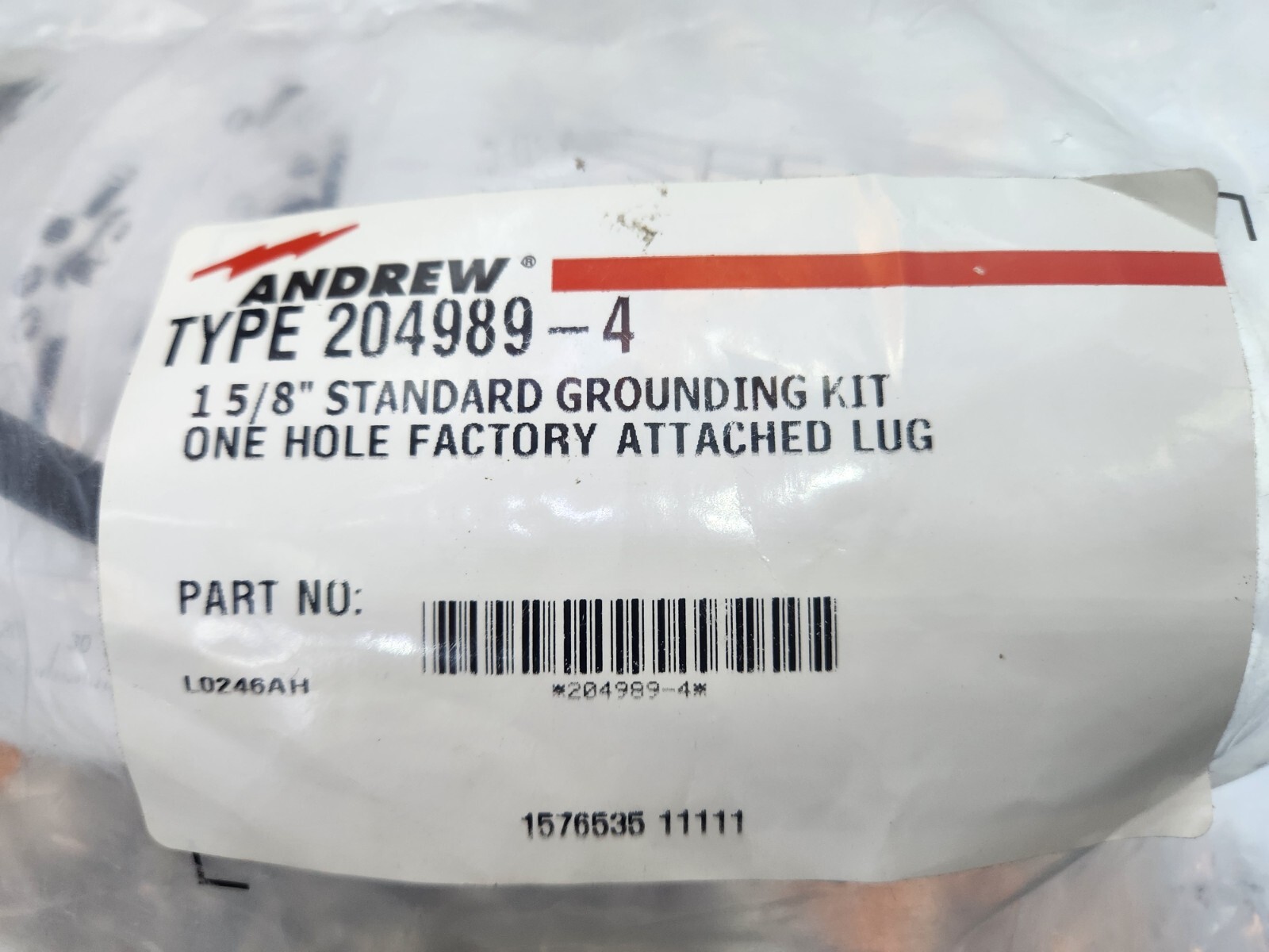 andrew type 204989-4 1 5/8" standard grounding kit one hold factory ...