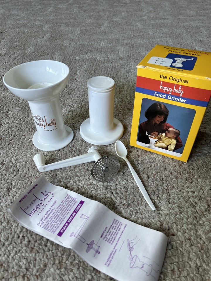 NEW Happy Baby Food Mill Grinder Healthy On The Go Infant Mashes Manual ...