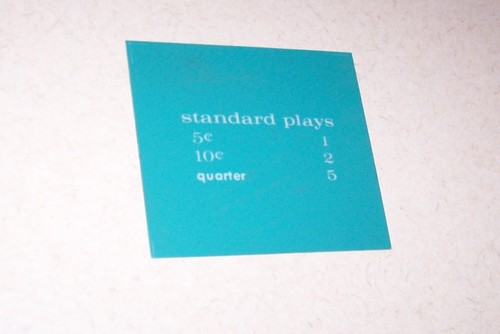 NEW NOS AMI Continental I Lyric PRICE OF PLAY CARD Display Jukebox Rowe ...