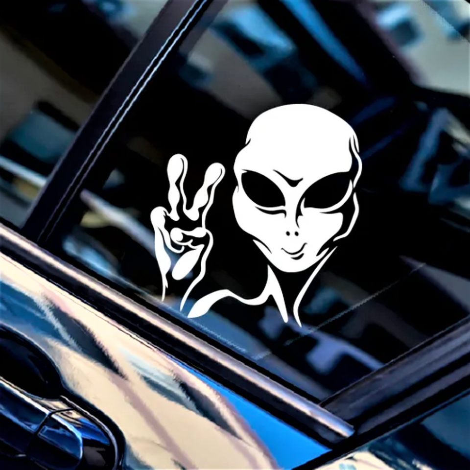 Alien Peace Sign Decal Tumbler Car Window Wall JDM Vinyl Stickers | eBay