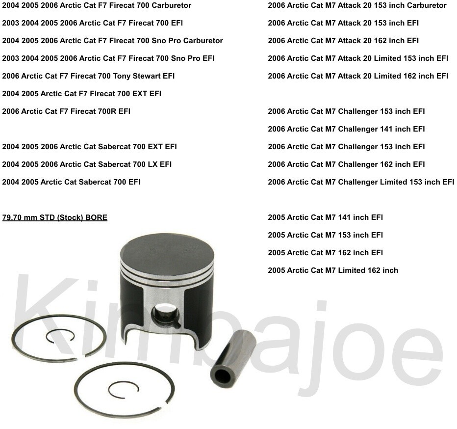 Arctic Cat F7 Firecat 700 M7 Attack 20 Challenger Sabercat Listed SPI ...