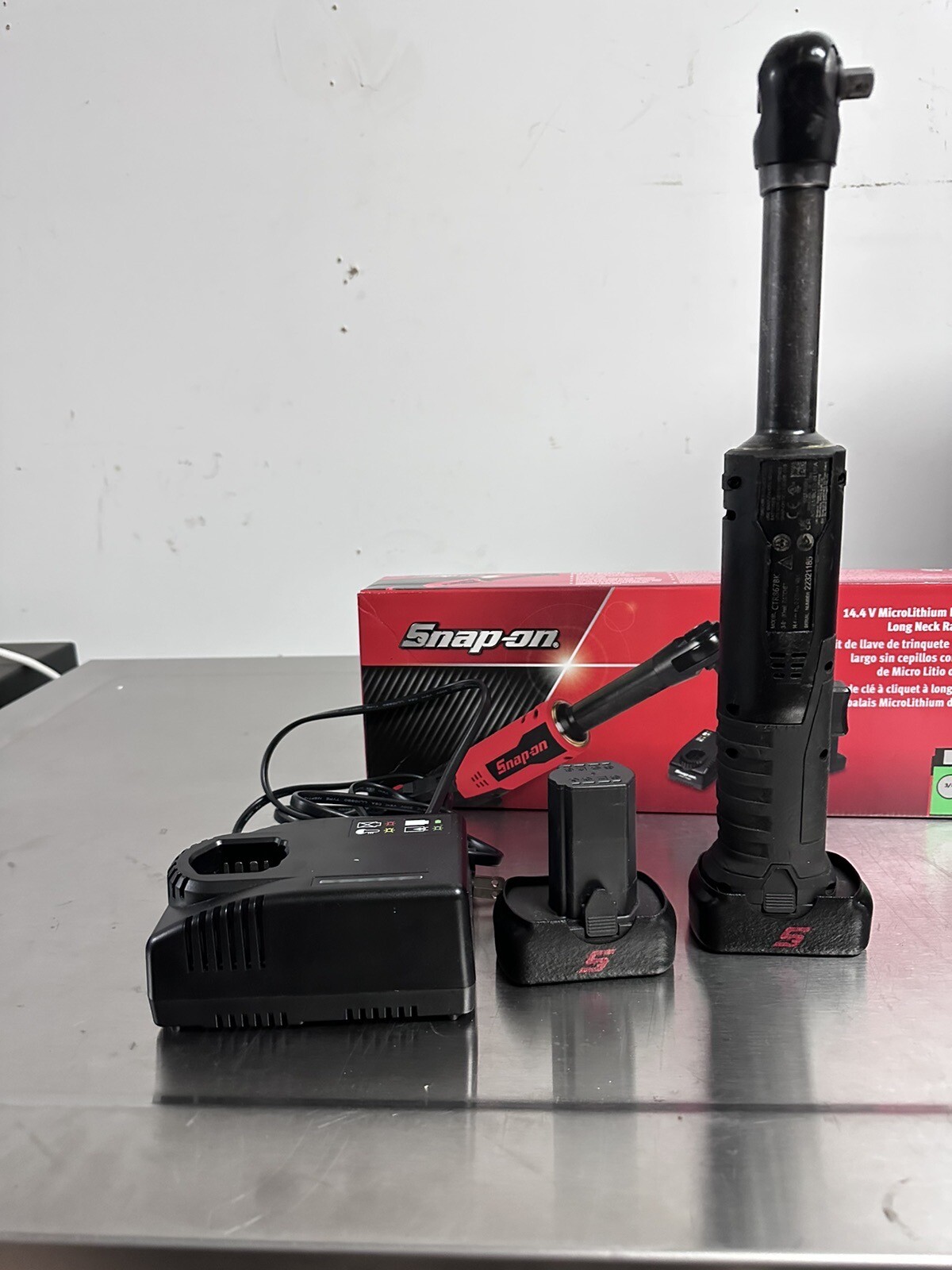 Snap On CTR867BKK2 14.4V Brushless Long Neck Ratchet Kit Set W/extra | eBay