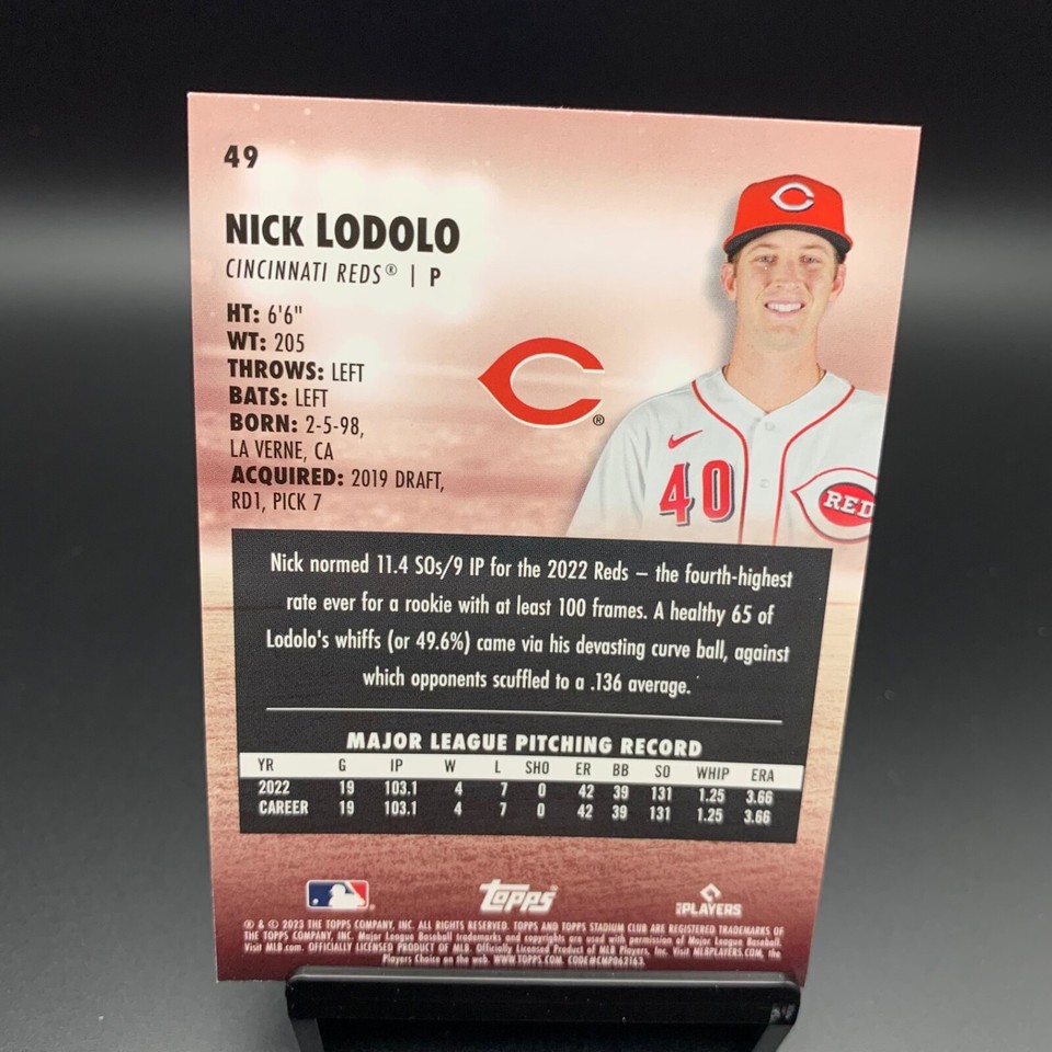 2023 Topps Stadium Club #49 Nick Lodolo Red Parallel Cincinnati Reds | eBay