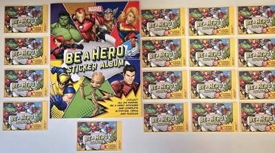 NEW Marvel Loblaws Be A Hero Sticker Album + 17 Packs Lot 68 Stickers ...