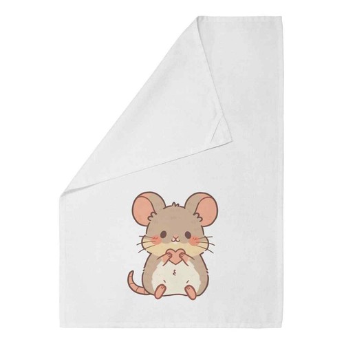 'Cute Mouse Holding Heart' Cotton Tea Towel / Dish Cloth (TW065554 ...