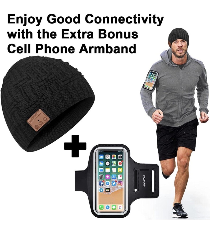 GOLDWORLD BLUE WIRELESS BLUETOOTH SPEAKERS HAT FOR UNISEX & PHONE ...