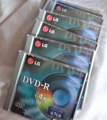 💥NEW💥 LG DVD-R DVD RECORDABLE 1-4x SINGLE SIDED 4.7 GB – 6 - New Sealed ...