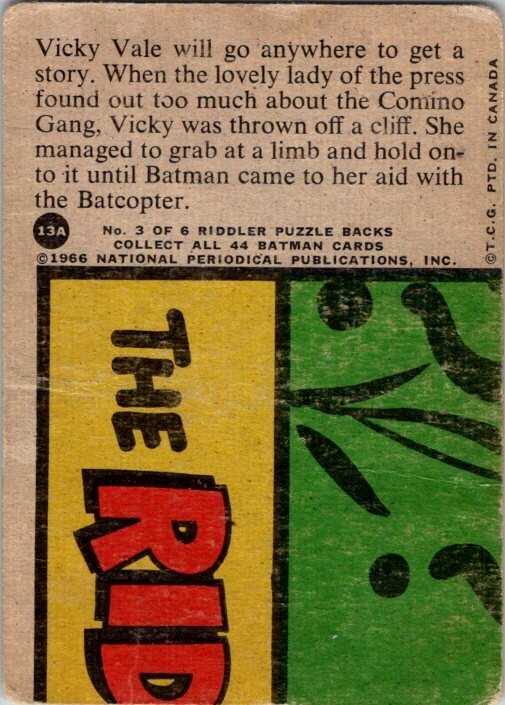 1966 Topps Canada Batman Red Bat Out On A Limb 13A See Scan B | eBay