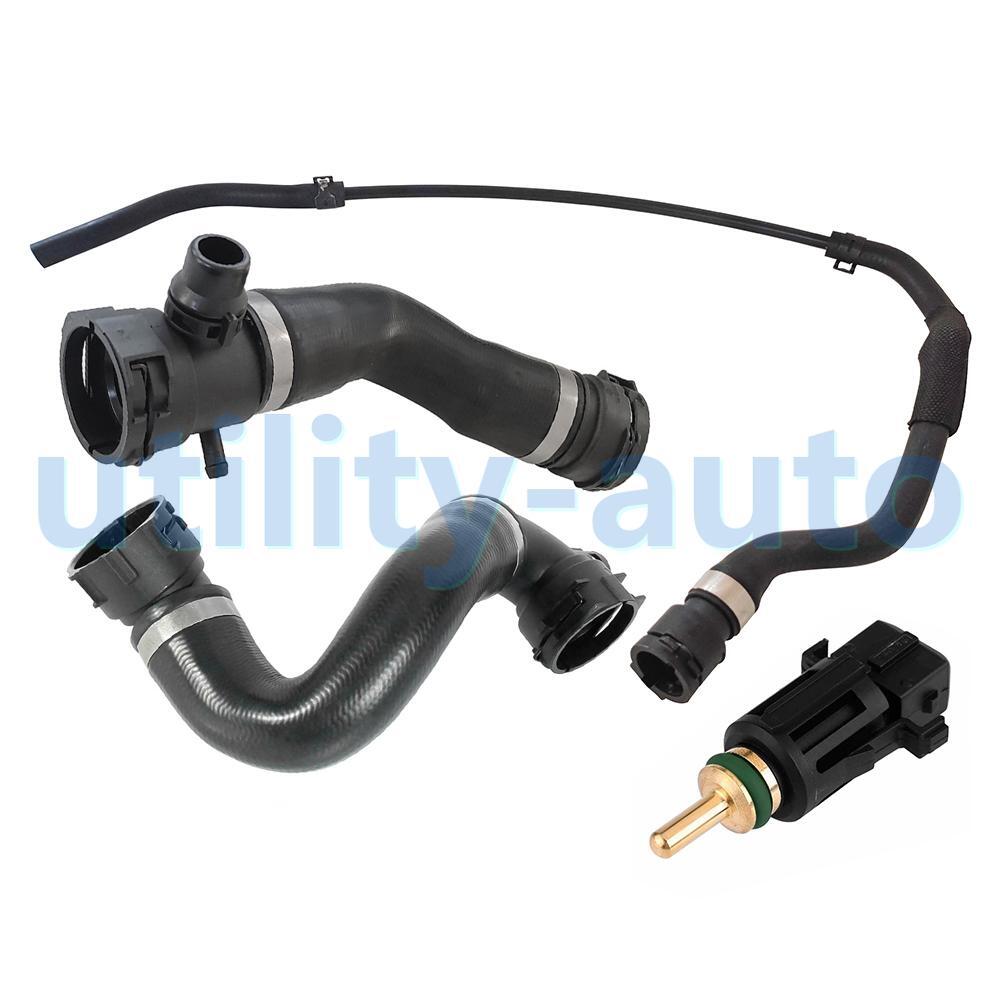 4X Lower Upper Radiator Coolant Hose +Vent Line Hose +Sensor For BMW ...