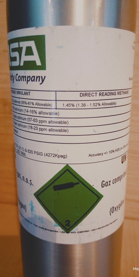 MSA UN1956 Compressed Calibration Gas Cylinder 34L 10048280 Empty | eBay